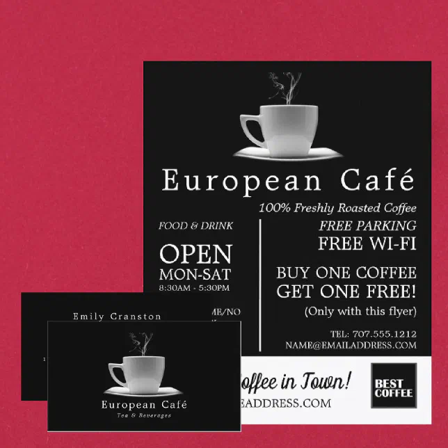 White Mug, Barista, Café, Coffeehouse Advertising Flyer | Zazzle