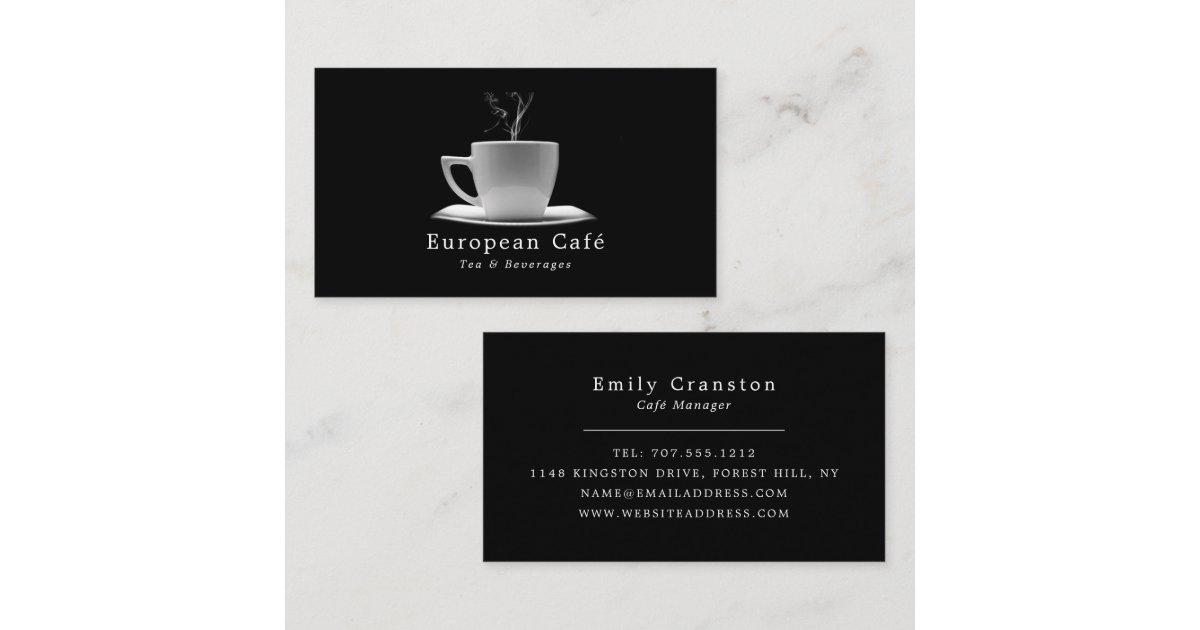 White Mug, Barista, Café, Coffeehouse Business Card | Zazzle