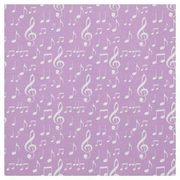Black white music notes pattern fabric | Zazzle.com