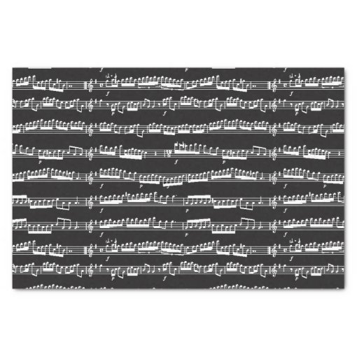white music notes sheet on black | Zazzle