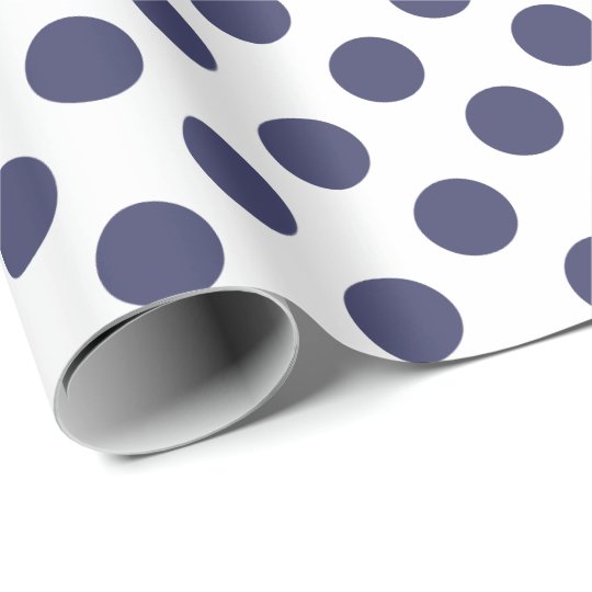 White & Navy Blue Polka Dots Wrapping Paper | Zazzle.com