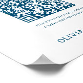 White & Navy | Wedding Photo Share QR Code Sign | Zazzle