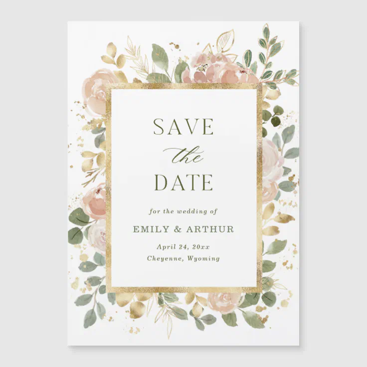 White Neutral Floral | Wedding Save the Date | Zazzle