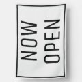 WHITE NOW OPEN SIGN FLAG | Zazzle