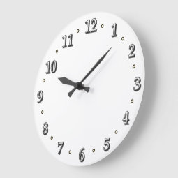 White Numbers Clock Face Template | Zazzle