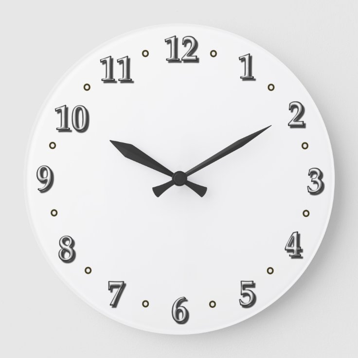 White Numbers Clock Face Template | Zazzle