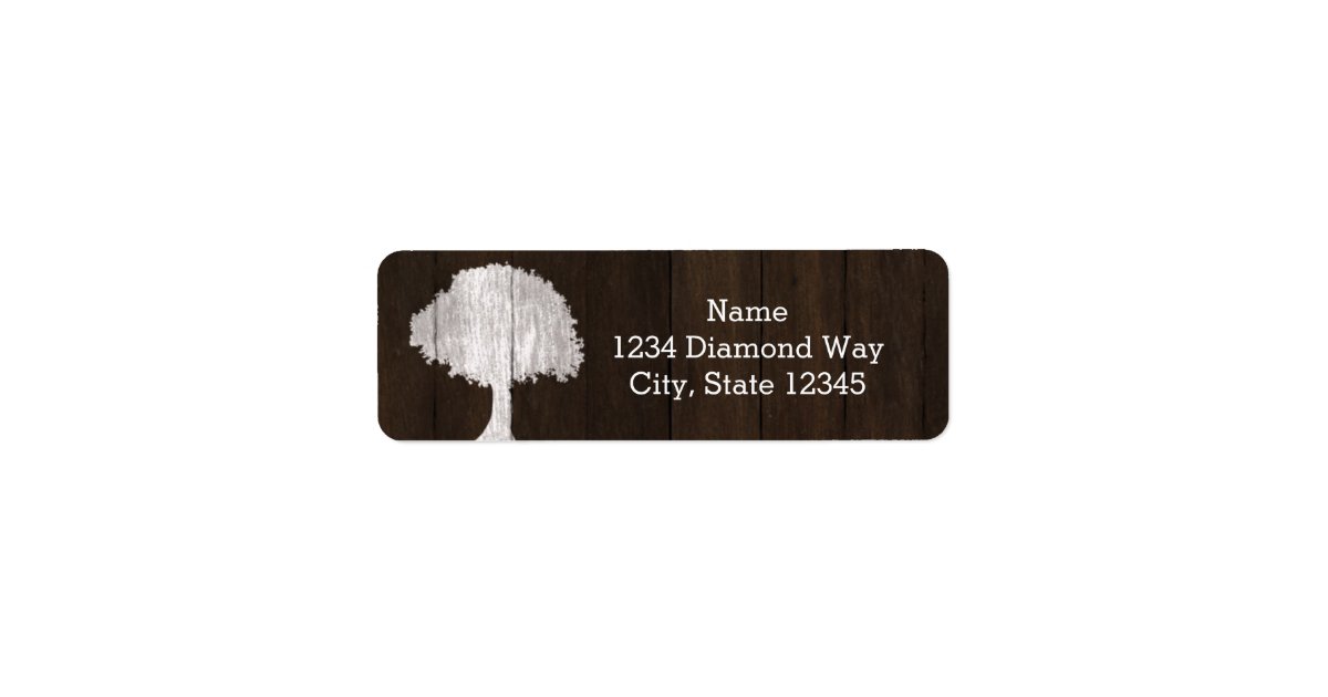 White Oak Tree & Wood Rustic Address Labels | Zazzle