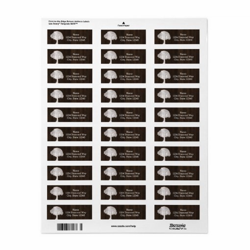 White Oak Tree & Wood Rustic Address Labels | Zazzle