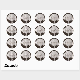 White Oak Tree & Wood Rustic Wedding Favor Sticker | Zazzle