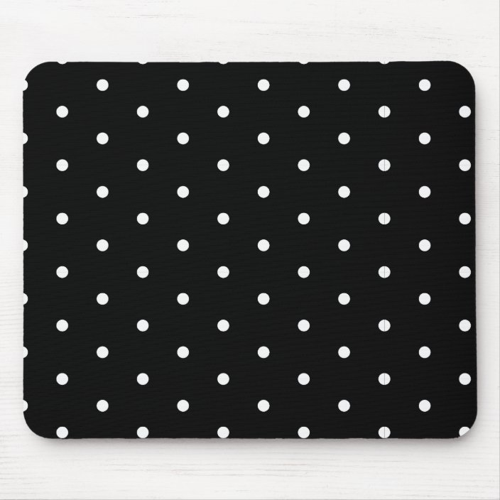 White on Black Polka Dots Mouse Pad | Zazzle.com