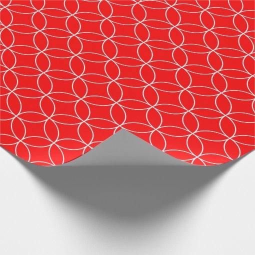 White on Red Overlapping Circles Wrapping Paper | Zazzle