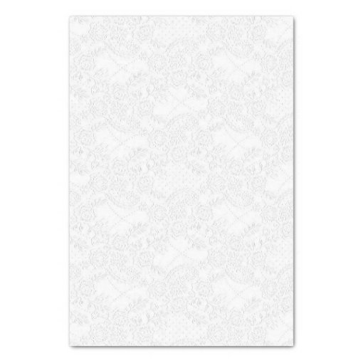 White on White Lace Embossed Look Tissue Paper | Zazzle