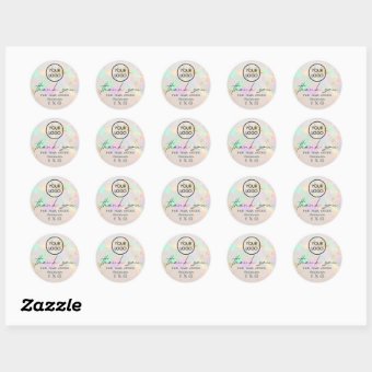 white opal inspired texture thank you classic rou classic round sticker ...