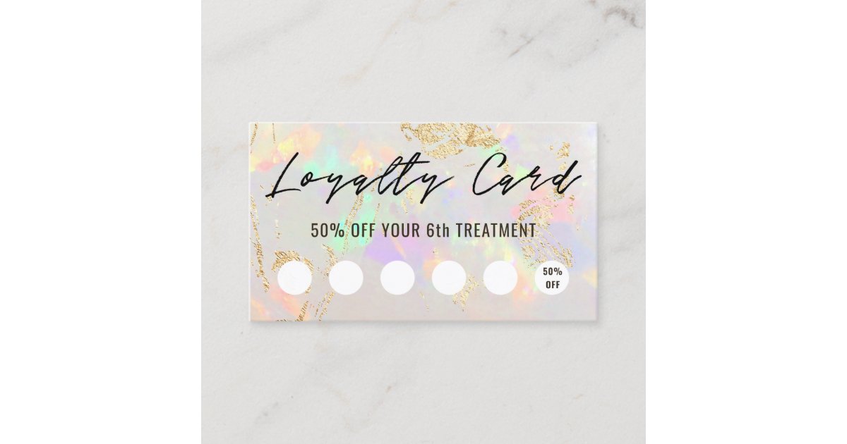 white opal texture loyalty card | Zazzle