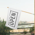 WHITE OPEN SIGN FLAG | Zazzle