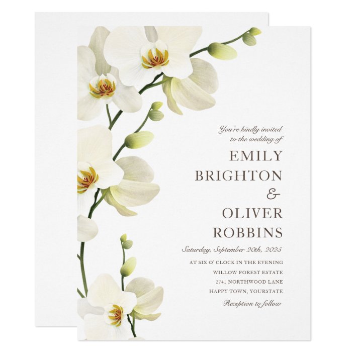 White orchid florals Wedding Invitations | Zazzle.com