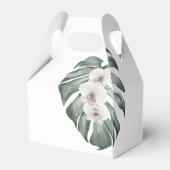 White Orchids and Monstera Leaf Tropical Floral Favor Boxes | Zazzle