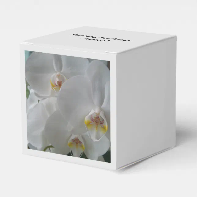 White Orchids on Personalized Favor boxes | Zazzle