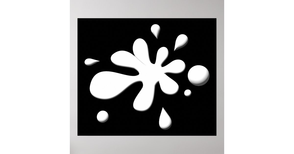White Paint Splodge Poster | Zazzle