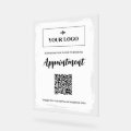 White Paint Your Logo Appointment Booking QR Code Acrylic Sign | Zazzle