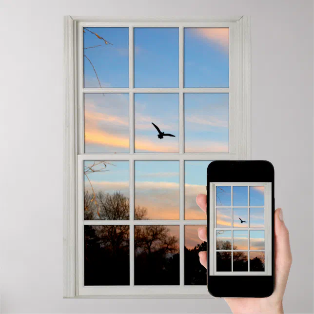 White Paned Window with a View Illusion Poster | Zazzle