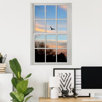White Paned Window with a View Illusion Poster | Zazzle