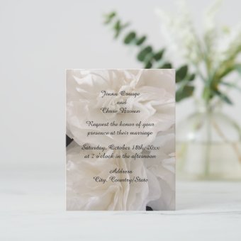 White Paper Floral Wedding Invitation | Zazzle