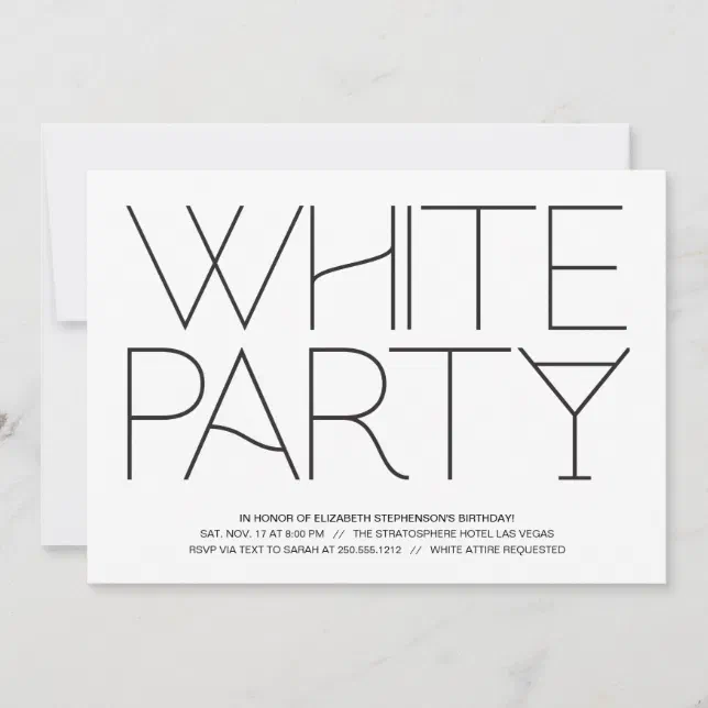White Party Invitation | Zazzle