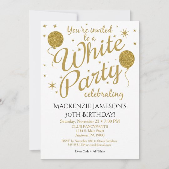 White Party Invitation All White Party Invite | Zazzle.com