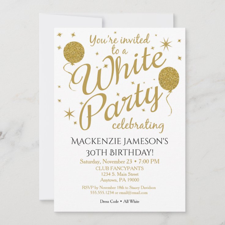 White Party Invitation All White Party Invite | Zazzle