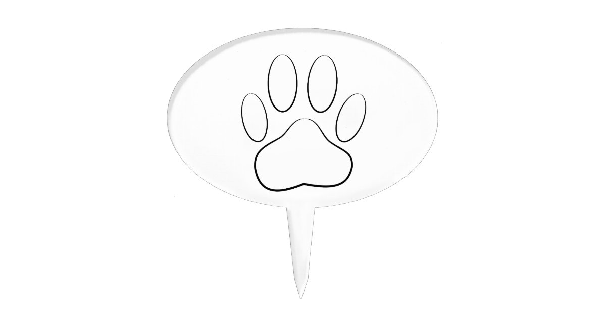 White Paw Print Cake Topper | Zazzle