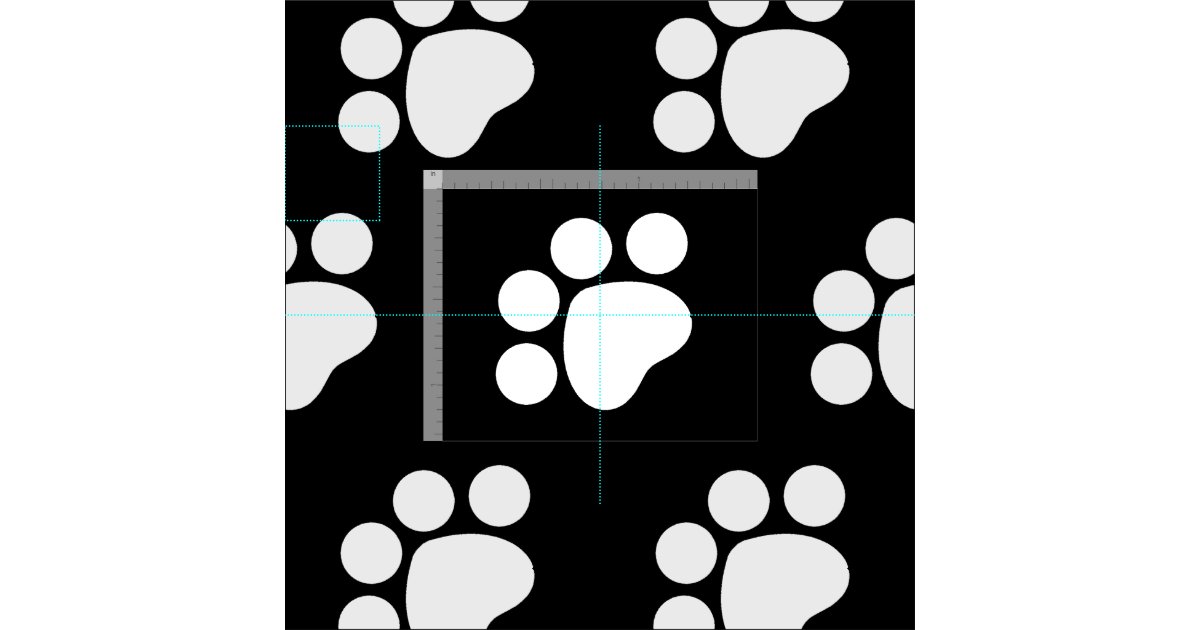White Paw Print Pattern Fabric | Zazzle