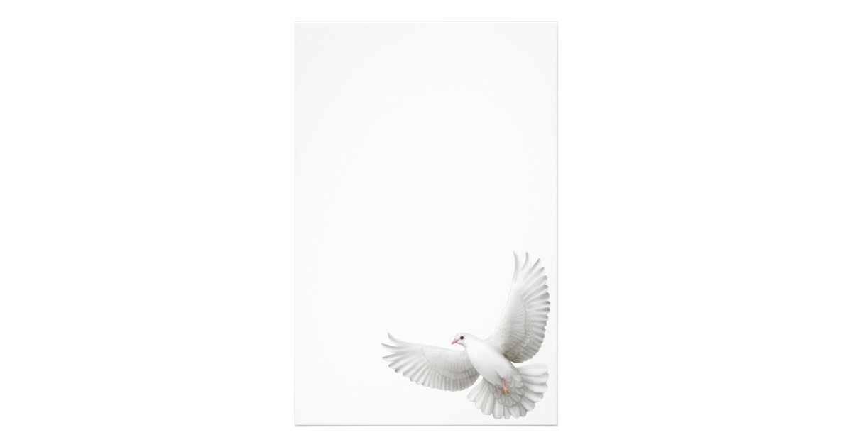 White Peace Dove Stationery | Zazzle.com