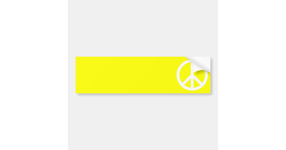 White Peace Sign Bumper Sticker | Zazzle