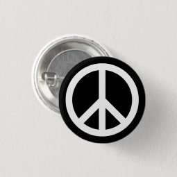 White Peace Symbol Button | Zazzle