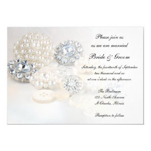 Diamonds And Pearls Wedding Invitations | Zazzle
