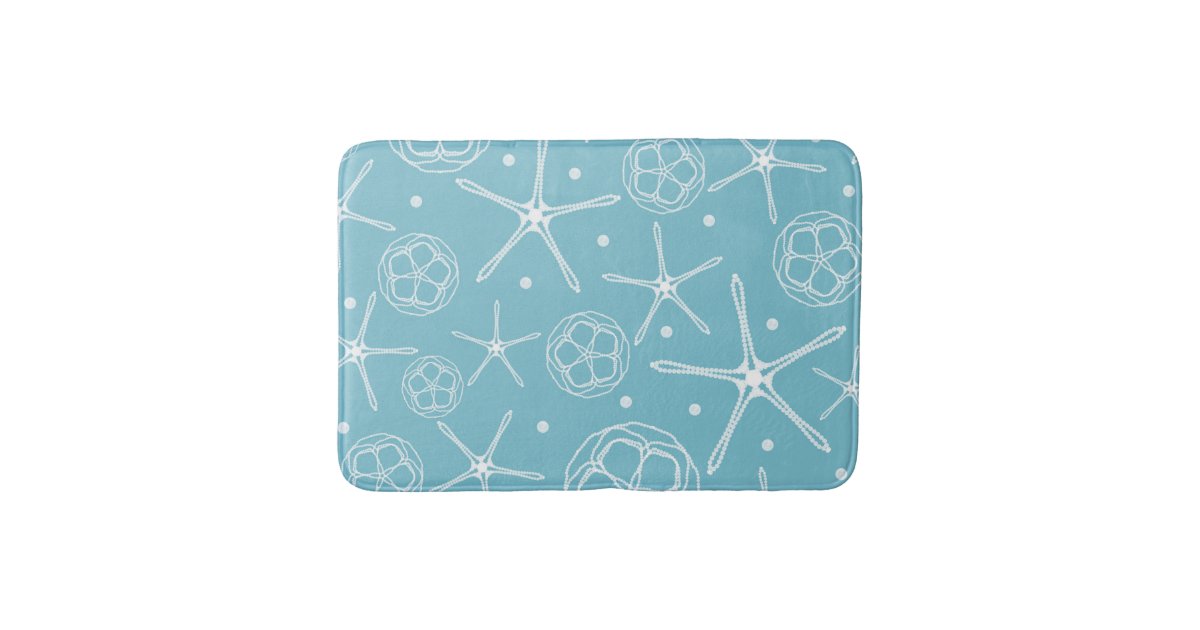 White Pearl Starfish Elegant Classy Beach Bath Mat | Zazzle