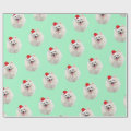 White Pekingese wearing a Santa Hat Wrapping Paper | Zazzle