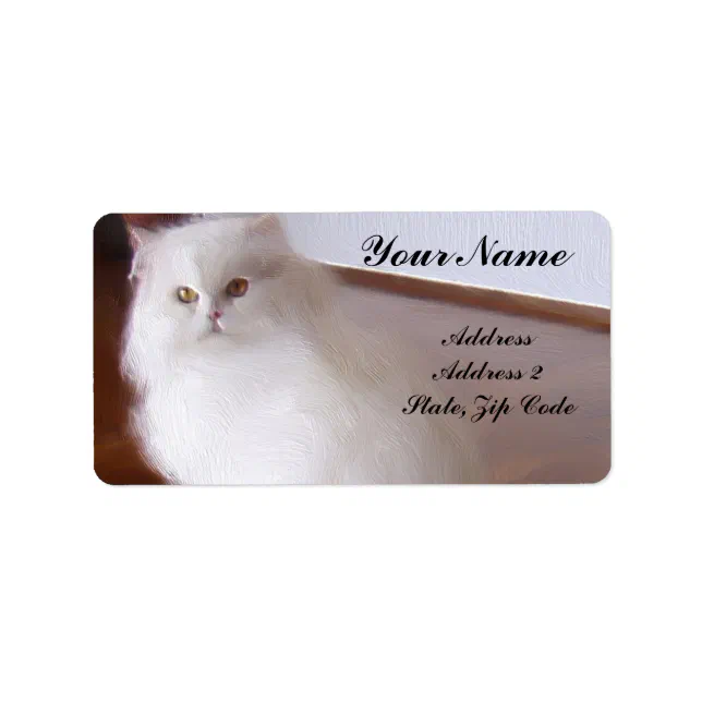 White Persian Cat Address Labels | Zazzle