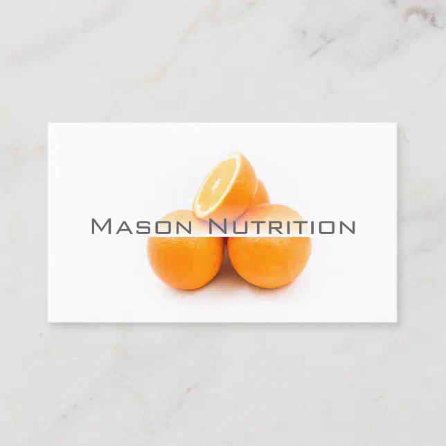 White Photo of Oranges Business Card | Zazzle