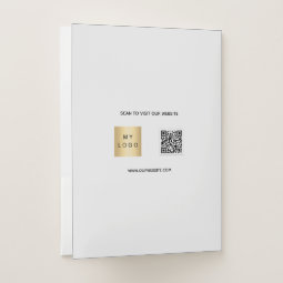White photo QR code logo business Pocket Folder | Zazzle