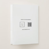White photo QR code logo business Pocket Folder | Zazzle