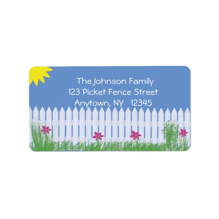 White Picket Fence Address Label | Zazzle.com