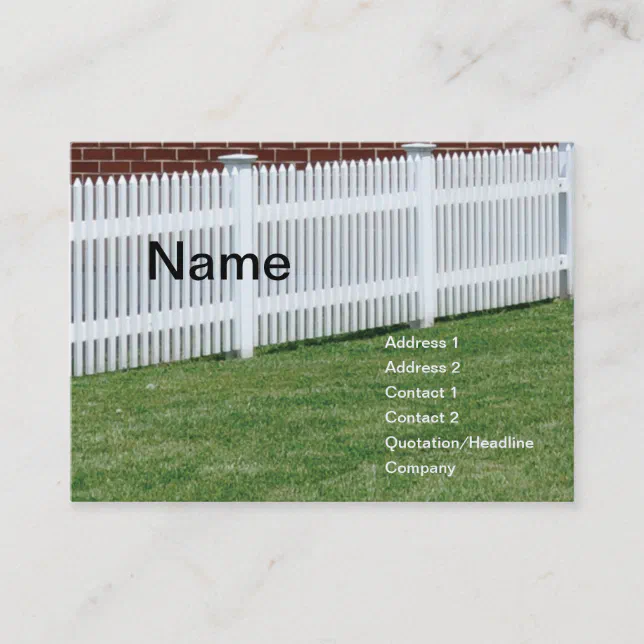white picket fence business card | Zazzle