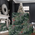 White Pine Cones Silver Spruce Red Berries Garland Wrapping Paper | Zazzle