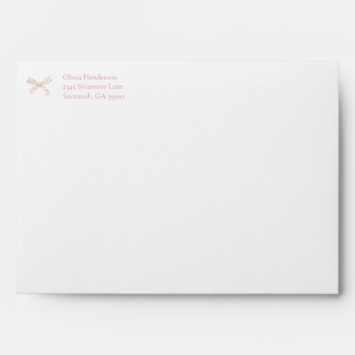White & Pink Bow Coquette Envelope | Zazzle