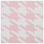 Pink and White Houndstooth Geometric Pattern Fabric | Zazzle