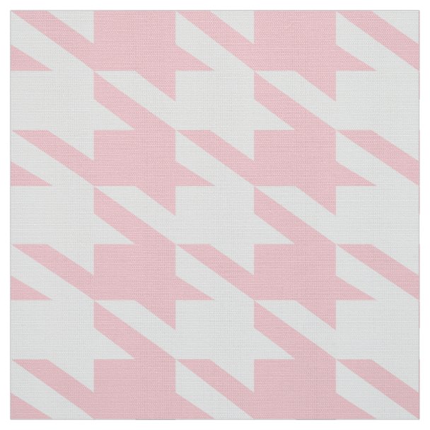 Pink and White Houndstooth Geometric Pattern Fabric | Zazzle