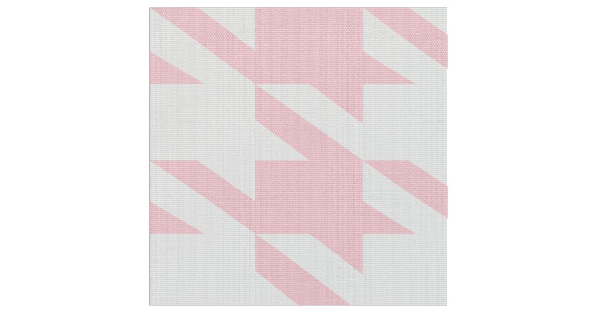 White & Pink Houndstooth Seamless Pattern Fabric | Zazzle