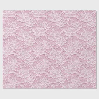 White & Pink Lace Texture Wrapping Paper | Zazzle